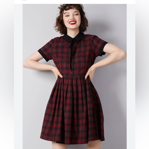 Modcloth | Dresses | Modcloth Red And Black Plaid Dress | Poshmark